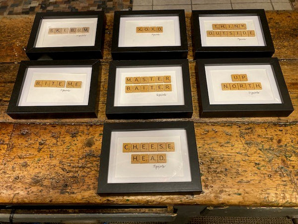 Scrabble Tile Frame for Wall or Shelf - Found